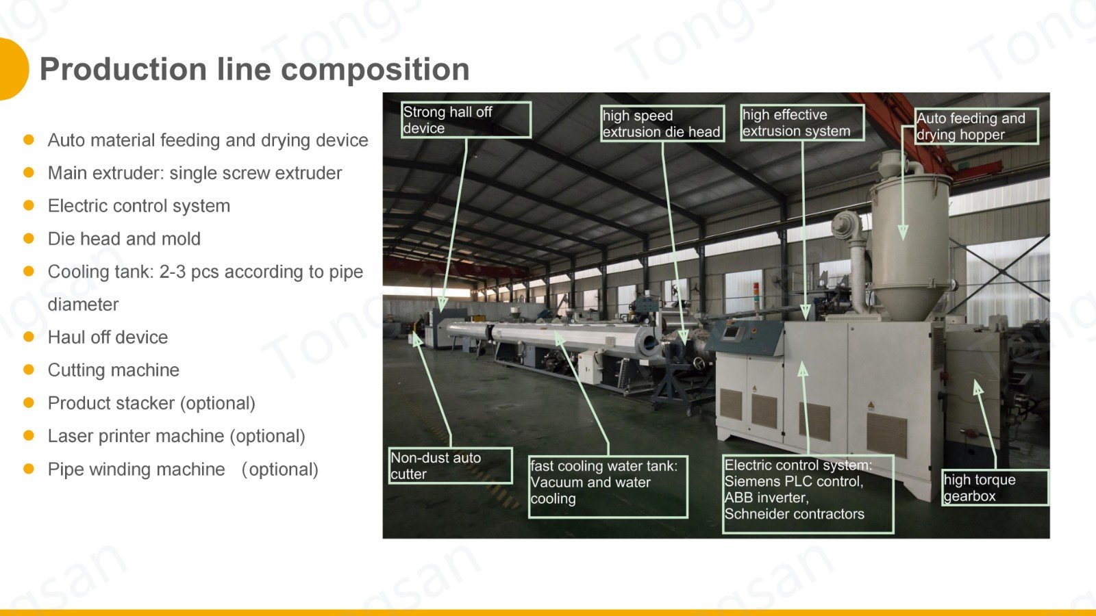 16-63mm HDPE plastic pipe making machine for producing water pipe